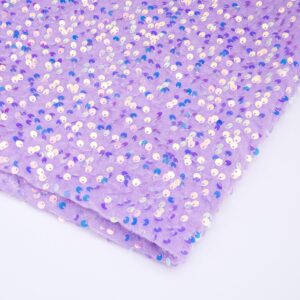 iridescent sequin fabric 1 yard lavender velvet fabric by the yard purple shimmer sequin for diy craft sewing stretch cloth for custom dress birthday party