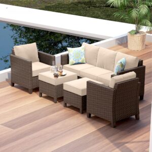 nestl patio furniture set - outdoor patio furniture sets, patio sectional furniture set, 5 piece patio furniture sets, patio conversation sets, brown wicker patio furniture sets with beige cushions