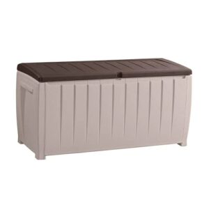 szcurc novel 90 gallon weather resistant outdoor patio storage deck box and bench,organization and storage for patio furniture, outdoor cushions, throw pillows, garden tools and pool toys