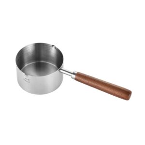 stainless steel mini frying pan household hot oil pan boiled eggs hot chocolate hot milk pot household multi-purpose pot milk steaming milk frothing latte art milk warmer for stove top (250ml)