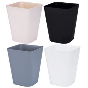 almoxvye 4 pack small trash can, 1.6 gallon square trash can wastebasket, plastic bedroom garbage can for bathroom, home, laundry room, kitchen, office, kid room, dorm