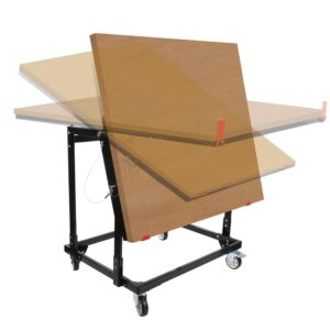 o'skool panel handler cart and shop stand, tilting panel carts with rubber swivel casters