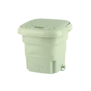 portable washing machine,mini portable washing machine foldable small laundry machine with drain basket for washing baby clothes, underwear suitable for camping,travel, small spaces(green)