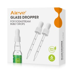 aieve glass dropper pipettes compatible with sodastream bubly drops flavors (6 pack)