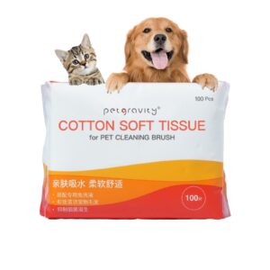 petgravity pet cotton tissue for pet cleaning brush cats dogs wipes for pet paw eye stains ear coat extra strong soft portable