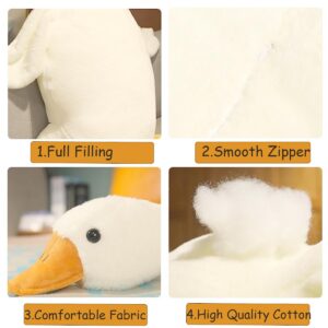 Werdast 19.5 Inches Goose Stuffed Animal Stuffed Goose Plush White Swan Throw Pillow Toy (White, 19.5")