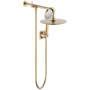 derengge brushed gold shower combo,9 inch shower head and handheld shower with diverter shower arm,sca-0288-bg