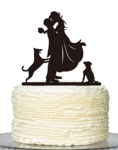 wedding cake topper,dog funny mr & mrs, bride and groom wedding party decoration —dogs