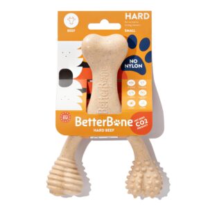 betterbone - all-natural, nylon-free dog chew toys - hard density - ideal for strong to aggressive chewers - non-toxic, promotes dental health, splinter-resistant, sustainably made