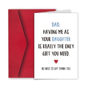 ulbeelol dad birthday card, pompous fathers day card from daughter, funny card for father, arrogant fathers day card, rude fathers day card