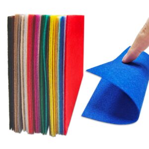 Jtnohx Felt Sheets, 32 Pcs Felt Fabric, 5"×5" Color Felt for Crafts, Stiff Craft Felt Square for for Sewing and Festivals Party