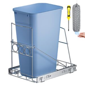 pull out trash can under cabinet - under sink trash can pull out kit, adjustable kitchen garbage can pull out, roll out kitchen cabinet trash can slide out rack for 7-11 gallon trash can not included