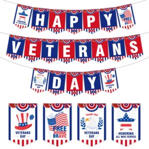 happy veterans day banner, no-diy veterans day decorations, veterans day banner for indoor outdoor veterans day party, veterans day decor, patriotic decorations