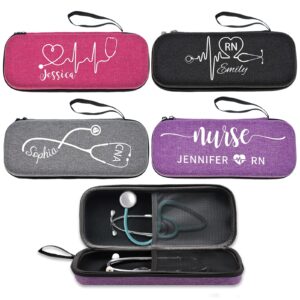 personalized stethoscope case custom name lightweight hard travel case organizer with mesh pocket for nurse accessories customized nurses week gift for nurse doctor medical assistant