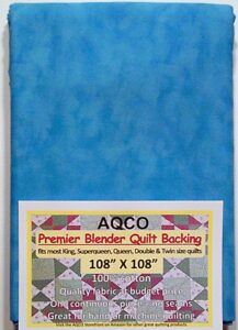 premier quilt backing, king, seamless, blender scuba blue, 108"x108", by aqco