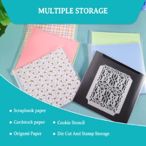 Caydo 36PCS 6x6inch Scrapbook Paper Storage, with 60PCS Sticky Index Tabs for Holding Scrapbook Paper, Cardstock, Vinyl Sheets