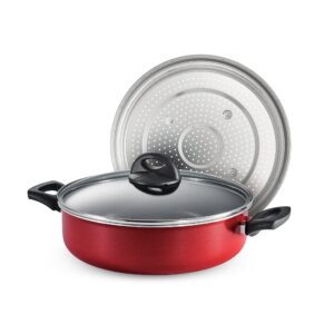 tramontina 4 qt covered nonstick pan with steamer, 80149/134ds