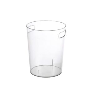 ndnczdhc clear trash can plastic wastebasket round garbage container bin with handles for bathroom, bedroom, kitchen, college dorm, office, craft room, 18x27x21.5cm