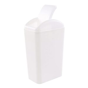 esdiplot 3.5 gallon plastic trash can with swing top lid, slim swing lid garbage bin wastebasket