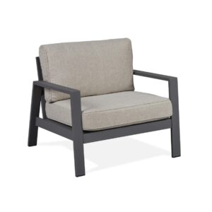 real flame aegean outdoor chair with cushions - patio furniture, aluminum frame - weather & sun resistant, rustproof