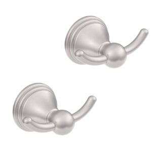 asidrama towel hooks for bathroom,brushed satin nickel coat hooks for kitchen shower door wall mounted,exquisite robe & towel hooks,durable robe wall hooks for hanging towels (2 pack)