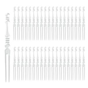 ouliget disposable clear plastic fruit forks,mini cake forks,tasting appetizer forks, dessert forks party supplies,4 inches,80 pieces.