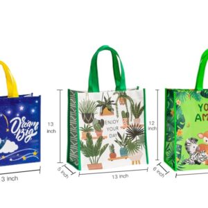 Loveinside Large Recycled Gifts Bags with Handles, Kids Reusable Birthday Party Gift Bag, Shopping Bag - 16" x 6" x 12", 1 Pcs - Animal