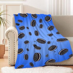 chocolate chip cookies blanket gift for boys girls lightweight food flannel throw for couch sofa bed office used for all season microfiber polyester