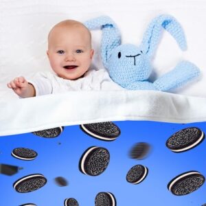 Chocolate Chip Cookies Blanket Gift for Boys Girls Lightweight Food Flannel Throw for Couch Sofa Bed Office Used for All Season Microfiber Polyester