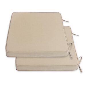 sunshine outdoor patio cushion outdoor chair pads 20x20 inch waterproof outdoor seat cushions for patio furniture 3-year color fastness garden sofa couch chair pads, beige 2 pack