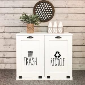 decoration beautiful rae dunn inspired trash recycle sticker decal bin garage rubbish organization and cleaning vinyl decor