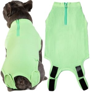 wabdhaly dog surgery recovery suit for female spay,puppy surgical recovery zip up suit,anti-licking bodysuit for abdominal wounds,cone alternative recovery blank suit for dogs