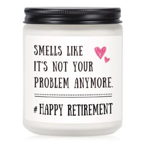 retirement gift for woman - funny retirement candle, retirement gifts for women men 2024, happy retirement gifts for coworker, friends, teacher, boss, nurse, handmade, 7oz