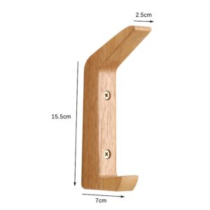 FamilleElement Coat Hooks, Wall Hooks for Hanging, Set of 4 Pure Wood Clothes Hooks, Wall Coat Hooks, Hooks for Hanging Coats, Hanging Bathroom Towels Clothes Hanger