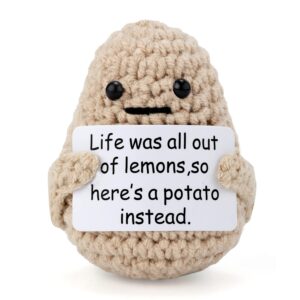 3 inch life interesting knitted positive potato mini funny positive potato, creative cute wool funny knitted positive potato for birthday gifts party decoration