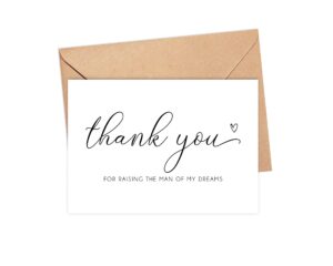 thank you for raising the man of my dreams wedding day card - mother in law to be gift from bride for grooms parents