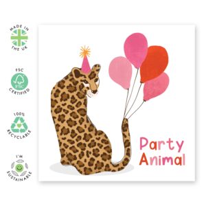 CENTRAL 23 Greeting Cards Birthday - Party Animal - Safari Animal - Cheetah - Birthday Card For Female Friends - Gifts For Women Her - Comes With Fun Stickers