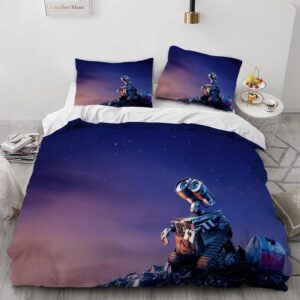 marrkt robot anime duvet cover set, 100% microfiber bedding set, skin-friendly 3 piece comforter cover set for a comfortable sleep (12,twin 68x86inch)