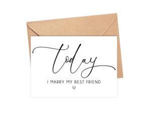 groom card from bride on our wedding day stationery - husband to be letter - love gift for him from wife - marry you vows - today i marry