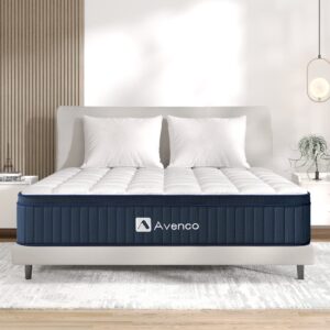 avenco king size mattress. 12 inch hybrid king mattress in a box with latex memory foam, medium firm king bed mattresses certipur-us certified, motion isolation