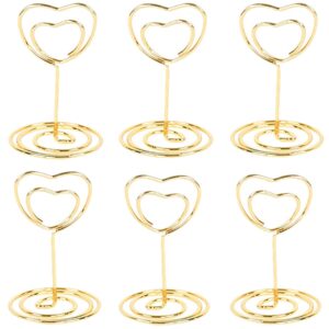 woheni 20pcs mini table number holders,place card holder,wire picture holder,small size table card holders,photo holder for centerpieces,wedding reception,party, birthday (gold)