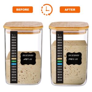 Uprony Sourdough Starter Jar Kit 38 Oz Wide Mouth Sourdough Container with Blackboard Stickers, Marker Pen, Silicone Scraper for Bread Baking Sour Dough Jar