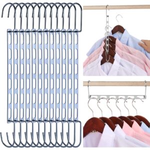 hangers space saving, 12 pack metal hanger organizer, closet space savers, collapsible magic hangers for heavy clothes, closet organizers and storage, college dorm room essentials