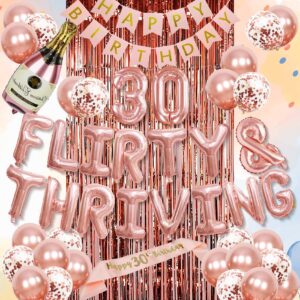 30 flirty and thriving balloons thirty flirty and thriving decorations for her 30 balloons for women rose gold flirty thirty birthday decorations dirty happy 30th birthday decorations banners