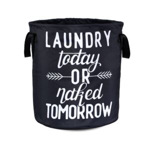 wash today laundry basket foldable oxford cloth funny tote bag laundry hamper clothes storage bucket organizer for bathroom/laundry storage/bedroom storage basket 17.7x13.7 inch