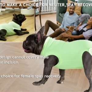 Wabdhaly Dog Surgery Recovery Suit for Female Spay,Puppy Surgical Recovery Zip Up Suit,Anti-Licking Bodysuit for Abdominal Wounds,Cone Alternative Recovery Blank Suit for Dogs