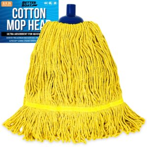 cotton screw on mop head replacement refill cotton mop heads replacements boat cleaning products wash mop for deck, floor, home, auto car and rv string mop heads commercial grade mopheads