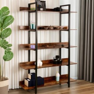 vocuer 5 tier bookshelf tall bookcase bookcases and book shelves 5 shelf bookshelves and bookcases wide bookshelf for bedroom large bookshelf small open bookcase shelf book case book shelf for office