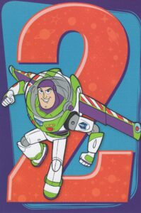 heartline buzz lightyear happy 2nd second birthday card (age 2) - wishing you birthday fun to infinity and beyond!