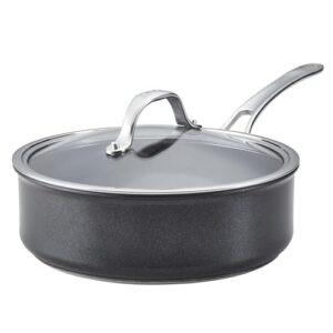 anolon x hybrid nonstick induction saute pan with lid, 3.5 quart - charcoal gray